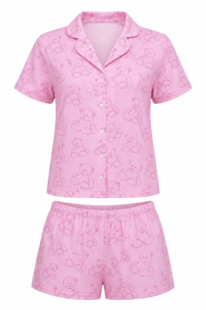 Noi Belis Kısa Kollu Viskon Gömlek-Şort Dokuma Pijama Takımı SS26PJ0004 ...