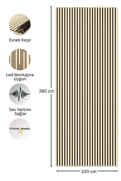 TUTKUNLAR PANEL Akustik Duvar Paneli Çıtalı MDF Ahşap Ses Yalıtımlı ...