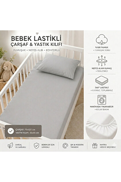 Sahra İpek %100 PAMUK BEBEK LASTİKLİ ÇARŞAF SETİ LÜX 1. SINIF PAMUKLU ...