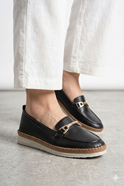 ERN SHOES Kadın Rahat Yazlık Ortopedik Hakiki Deri Astarlı Hafif Loafer ...