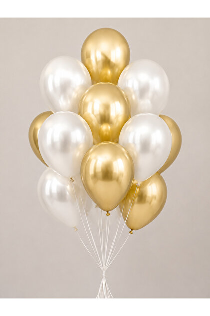 BALON DİYARI 10 Adet Metalik Gold Siyah Balon Buketi – Helyum Uyumlu ...