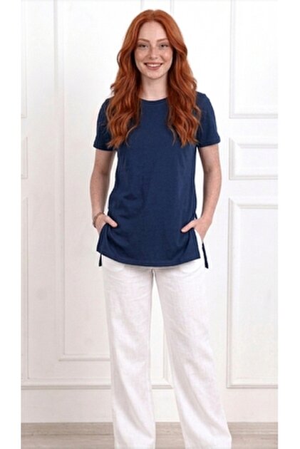 blackbonds beyaz Iki Yandan Yırtmaçlı Basic T-shirt duble kol - Fiyatı ...