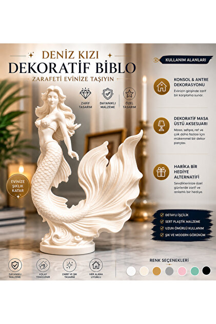 Karis ART Deniz Atı Dekoratif Biblo Ev Dekorasyonu - Sirena Masa Üstü ...