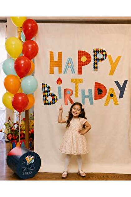 Puppetzzz Kişiye Özel Doğum Günü Duvar Örtüsü Flama – Pastel Renk Happy ...