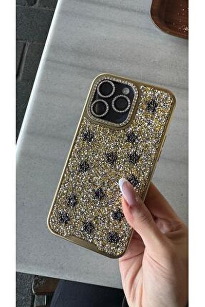 WFC iPhone 17 Pro Max Uyumlu Taşlı Parlak Yıldız Desenli Lüks Kamera ...