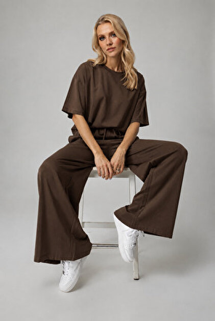 CMZ COLLECTİON Kadın Oversize Bol Paça İkili Takım Salaş Rahat Yazlık ...