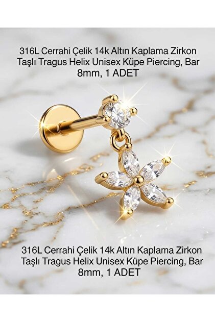 Lunexa 316L Cerrahi Çelik Altın Kaplama Kararmaz Alerji Yapmaz Zirkon ...