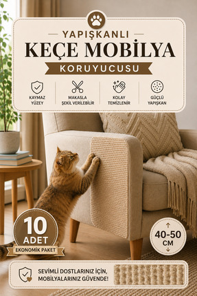 Arnee 5 ADET Keçe Kedi Koltuk Tırmalama Koruyucu 40x50 Yapışkanlı ...