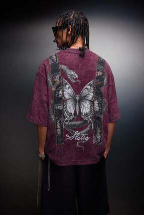 Slatra Erkek Lacivert Trace Patch Box Fit Yıkama Efektli Tshirt ...