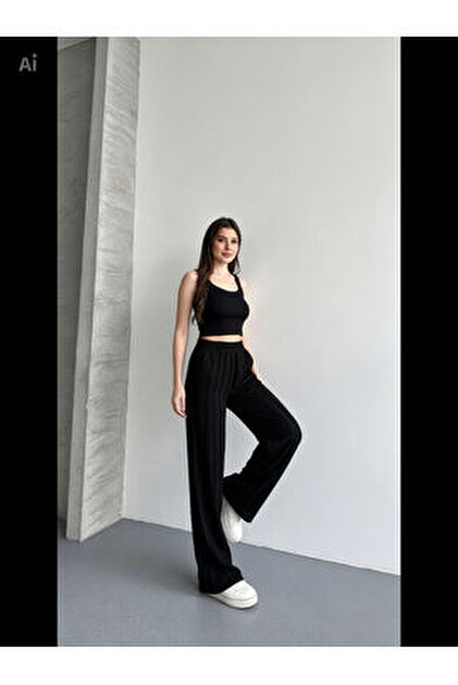 Royteks Fashion Kadın Fırfır Kumaş Beli Lastikli Yüksek Bel Dikey ...