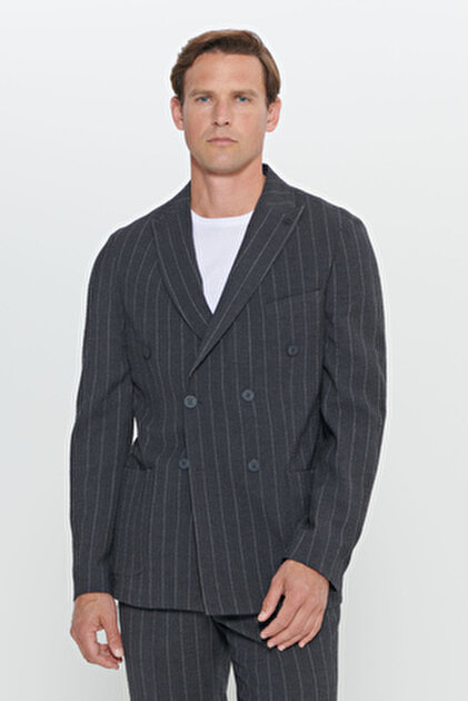 Altınyıldız Classics Erkek Antrasit Slim Fit Kırlangıç Yaka Gofre ...