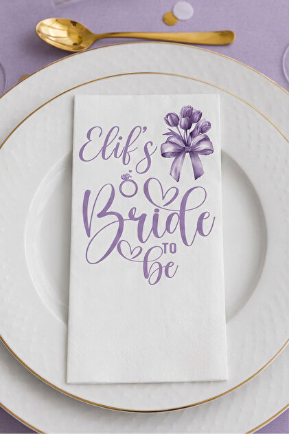Peçetella Bride To Be Peçetesi Kırmızı İsme Özel Baskılı 15’li 33x33 ...