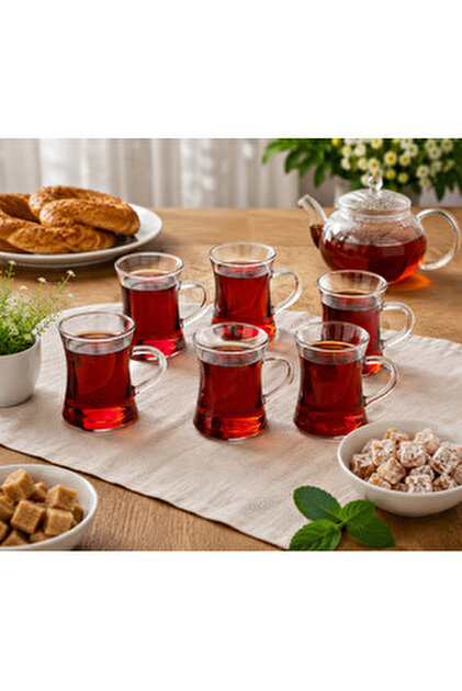 Queen's Kitchen 6'lı Keyf-i Ala Borasilikat Cam Kulplu Çay Bardağı ...