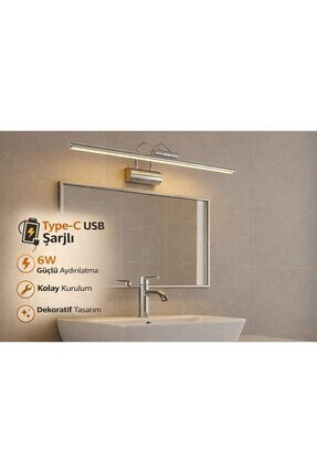 FK LİGHTİNG 35CM / USB Sarjlı Resim / Tablo / Ayna Üstü / Banyo / Ledli ...