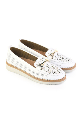 ERN SHOES Kadın Rahat Yazlık Ortopedik Hakiki Deri Astarlı Hafif Loafer ...