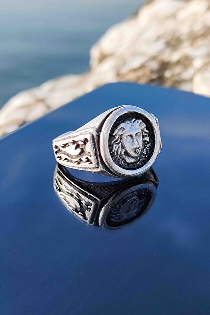 medusa ring silver