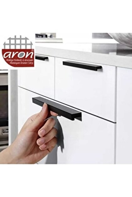 ARON Lama L Kulp (MAT SİYAH) Mobilya Vestiyer Çekmece Dolap Kulbu 96mm ...
