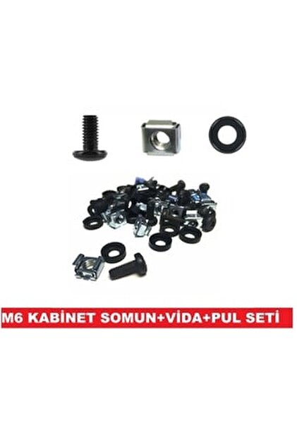 CEKSAN Kabinet Somunu Rack Kabin-server Kafes Somun+siyah Vida+siyah ...