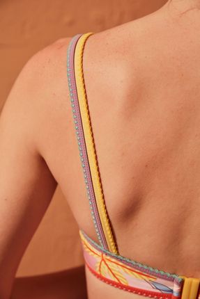 Penti Cok Renkli Yaprak Desenli Pearl Bra Bikini Ustu