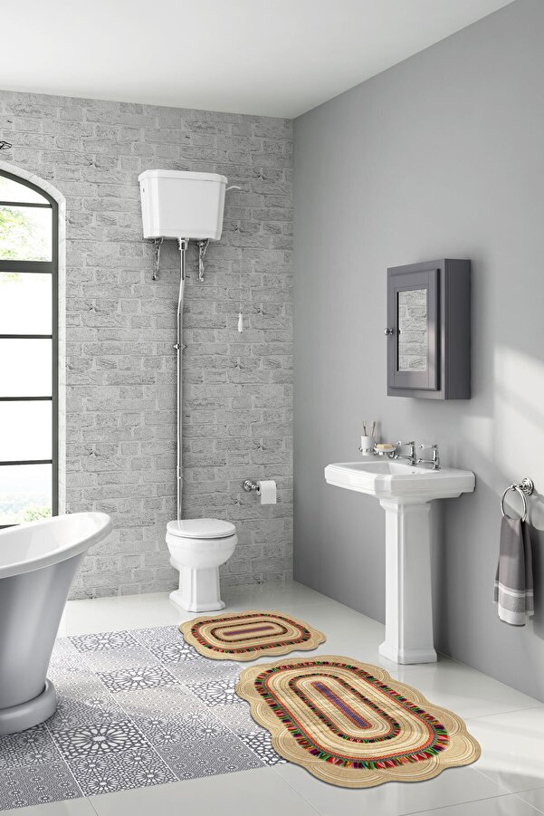 Alanur Home Комплект за баня Alanur Lilyum с лазерно рязане, 2 части ...