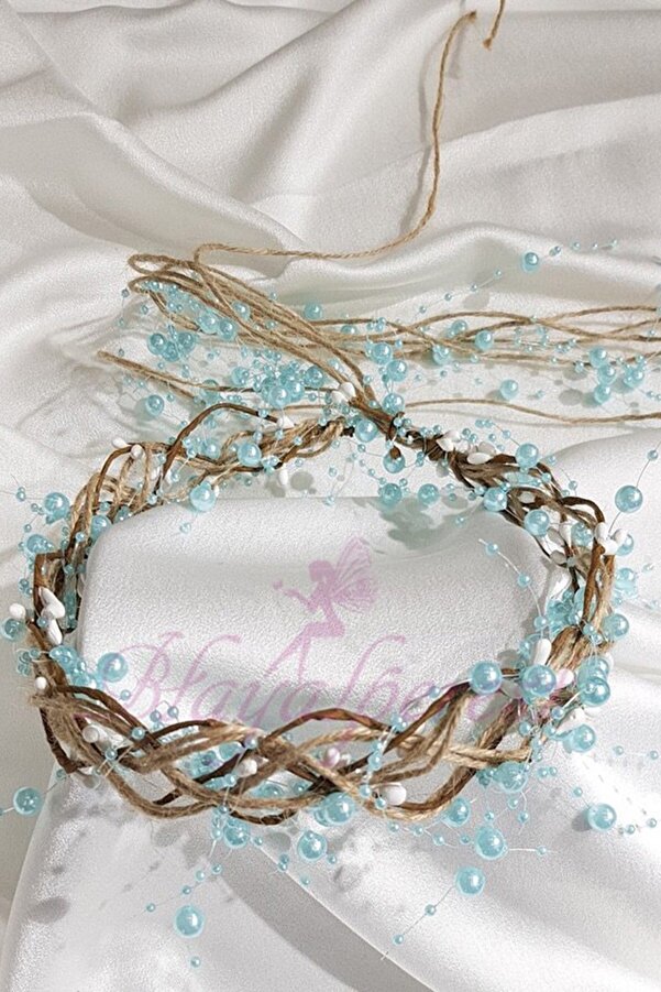 Hobigram Baby Blue Pearl Straw Crown for the Most Beautiful Brides ...
