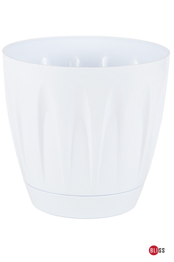 Bliss 12 Lt Shiny Plastic Daisy Flower Pot - Flower Pot with Saucer and ...