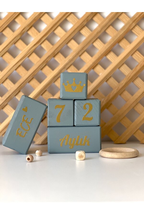 mogokids Named Baby Mother Memory Cube Decor Colorful Turkish Set of 5 ...