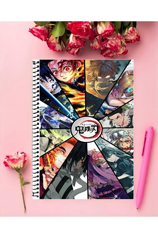 ROLLAS STORE Demon Slayer Anime Notebook 1 Piece Special Design A4 Size ...
