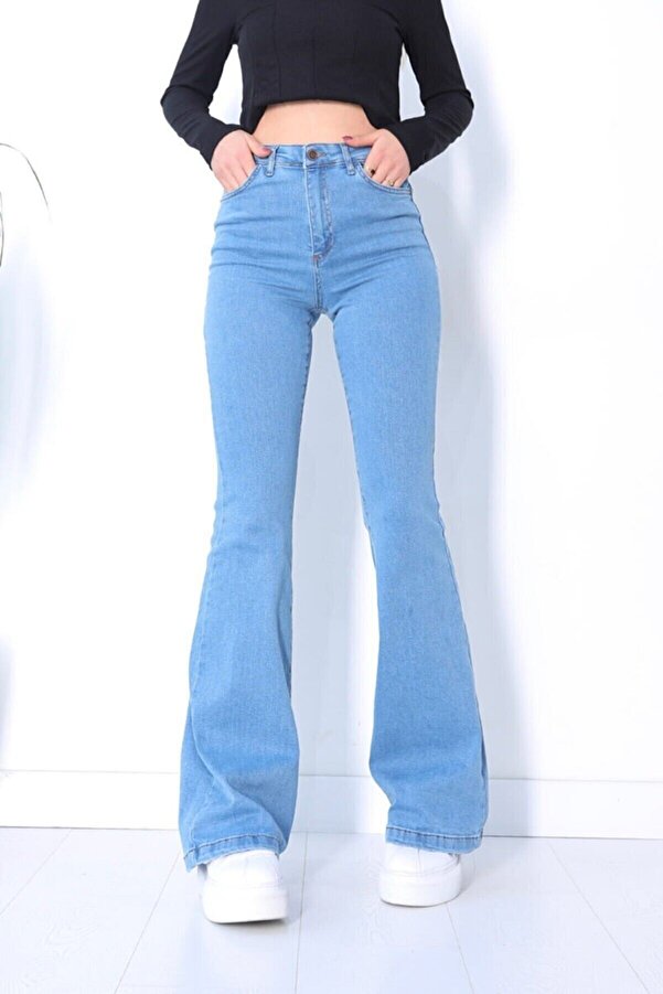 TRENDNATUREL Spanish Color Colorfast Lycra High Waist Light Blue ...