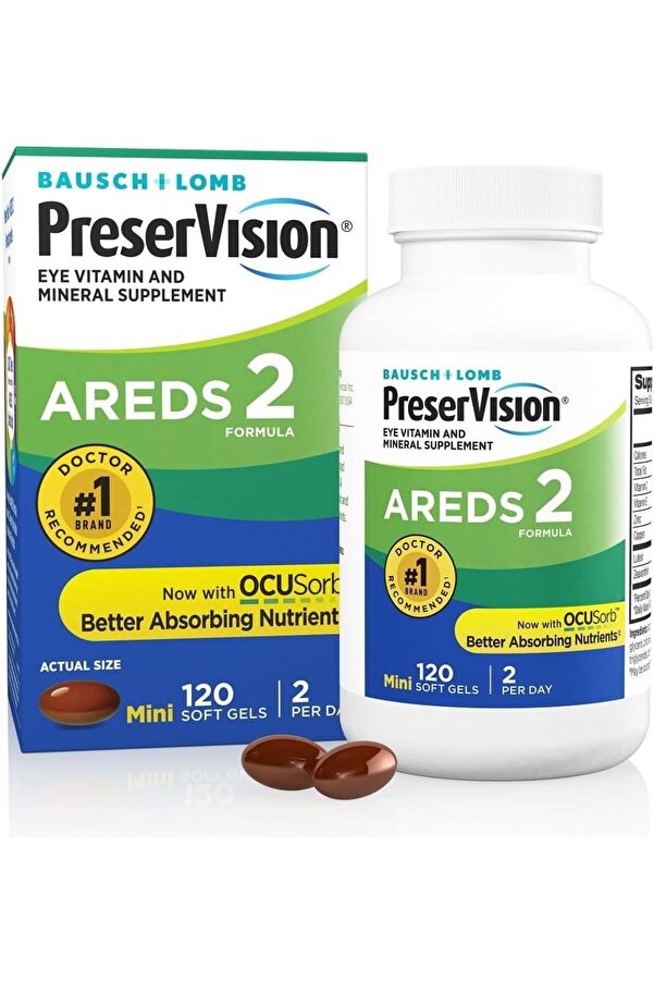 Bausch & Lomb Bausch Lomb PreserVision AREDS 2 Eye Vitamin 120 Capsules ...