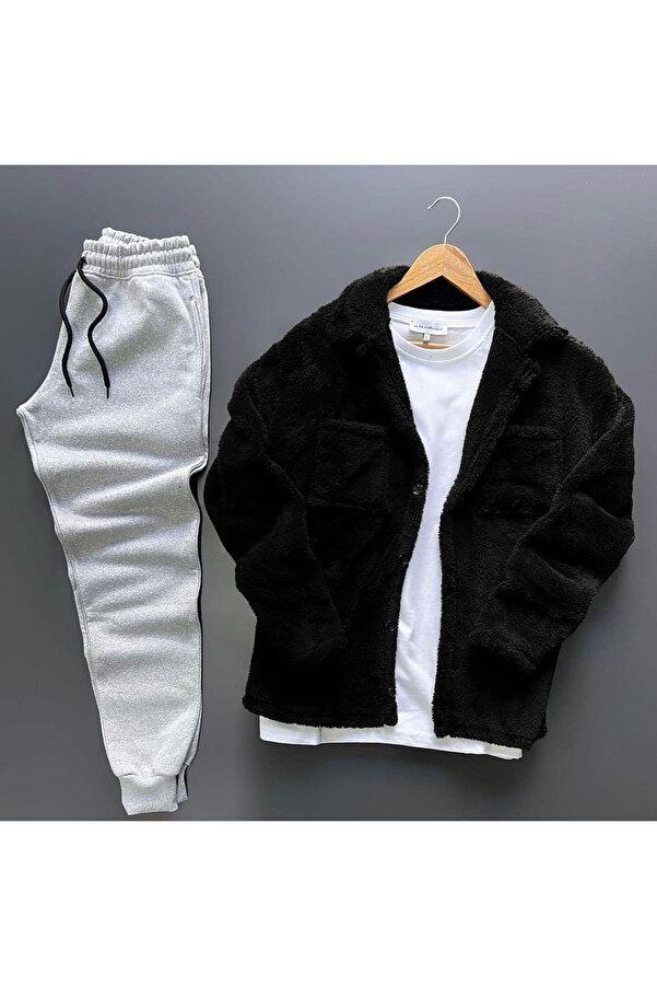 VİPER Plush Jacket + Winter Tracksuit 2-Piece Combination- Trendyol