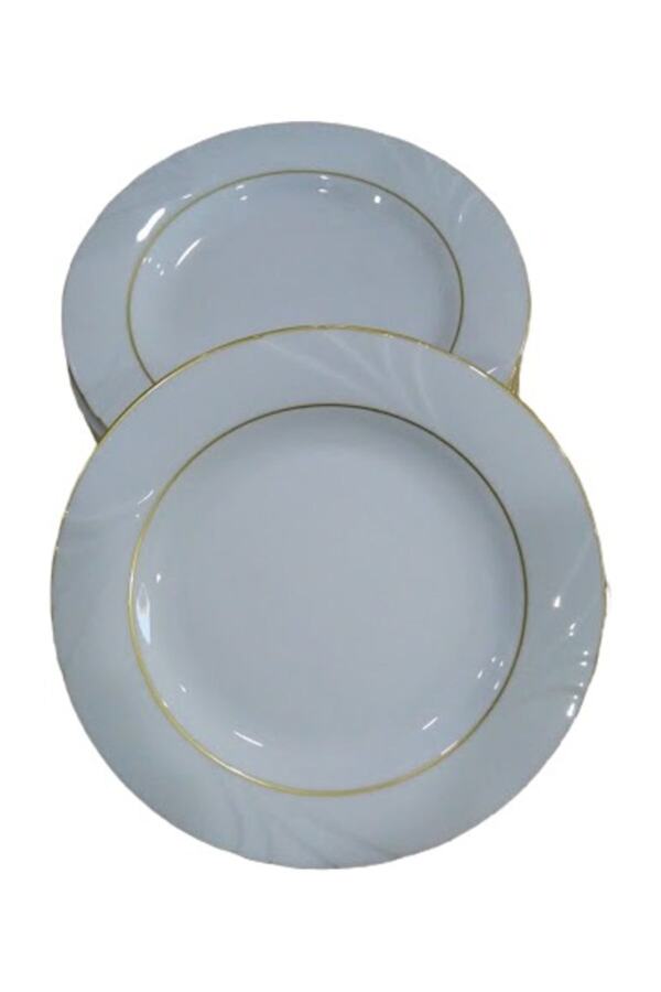 Güral Porselen 6-Piece 25 cm Gilded Plain Serving Plates- Trendyol