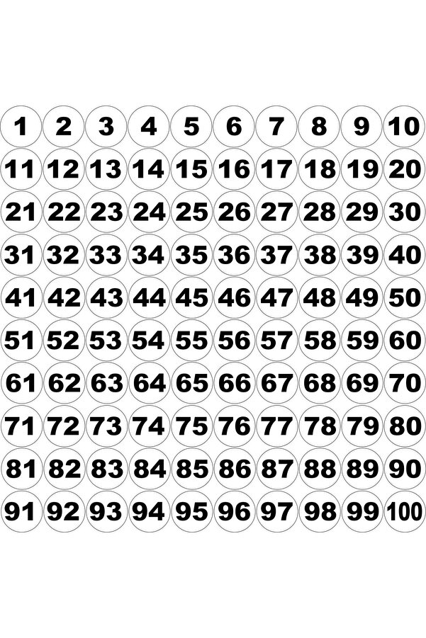 TELLGRAF Number label from 1 to 100- Trendyol