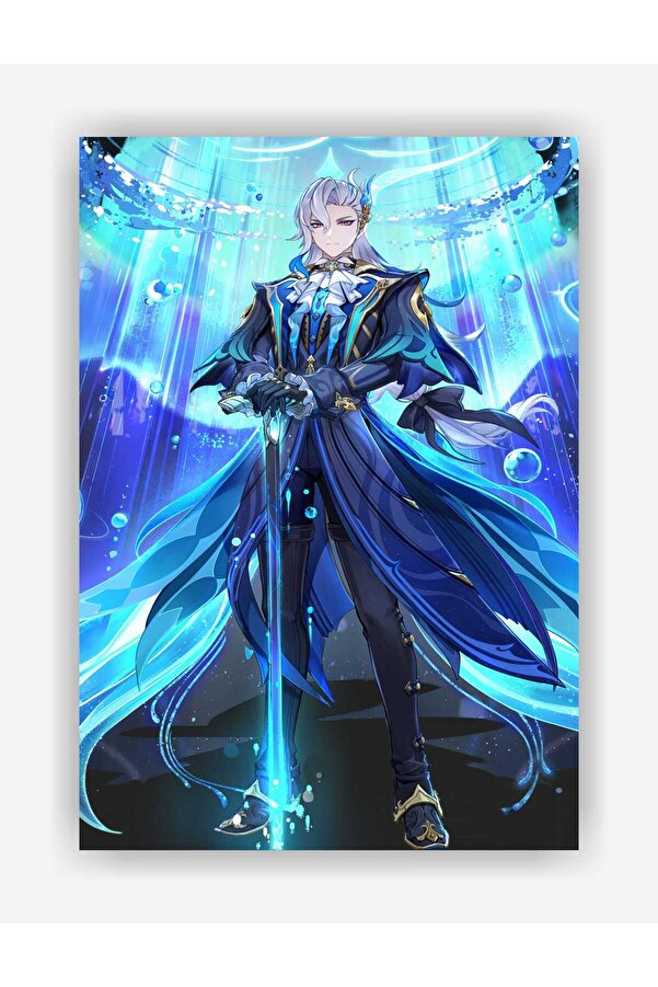 fırsatlar diyarı Genshin Impact Neuvillette Anime Gaming Wall Poster ...