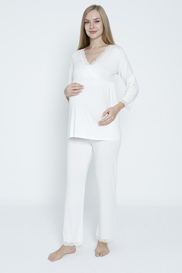Miss Dünya Lissa White Breastfeeding Poor Sleeve Suitable Maternity and ...