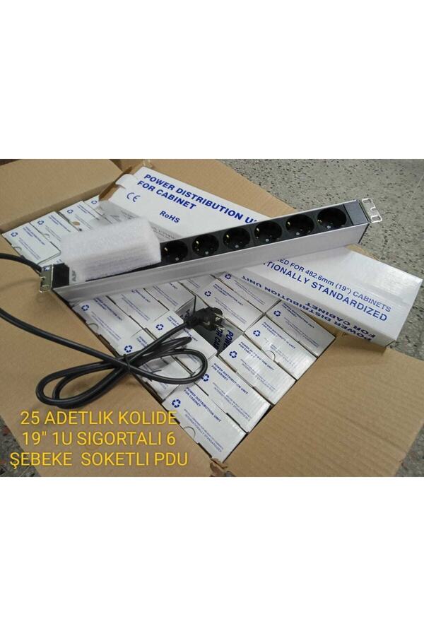 AMP CONNECT 19" 1u 6-Piece Schuko Fused Aluminum Rack Cabinet Group ...