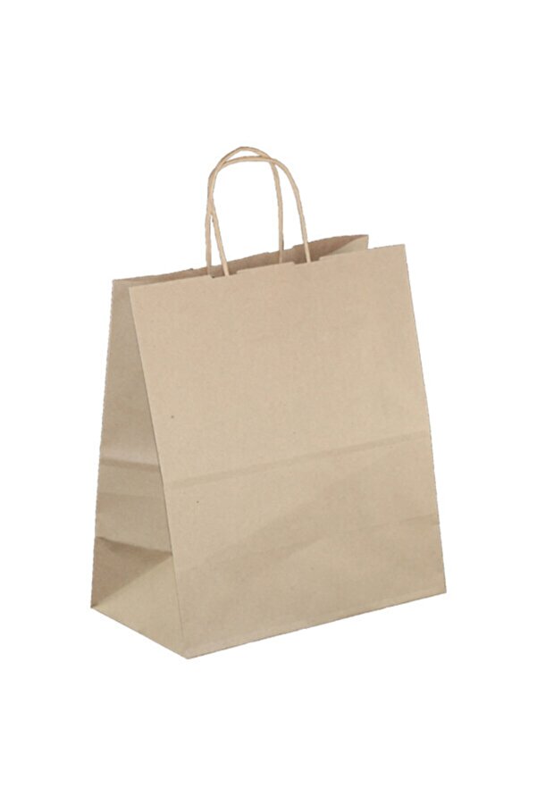 Kraftürkiye Screw Handle Kraft Paper Bag 19x8x24 cm 100 Pieces- Trendyol