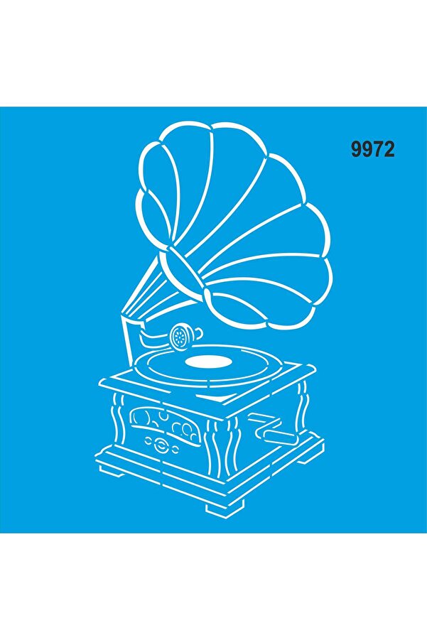 StencilSepeti Gramophone Pattern - Stencil Painting Template 50x50 No ...