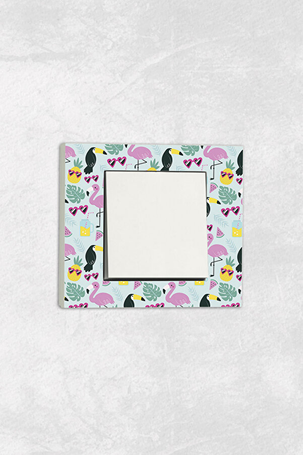 markcat Ovivo Grano White Single Decorative Flamingo Pattern Switch ...