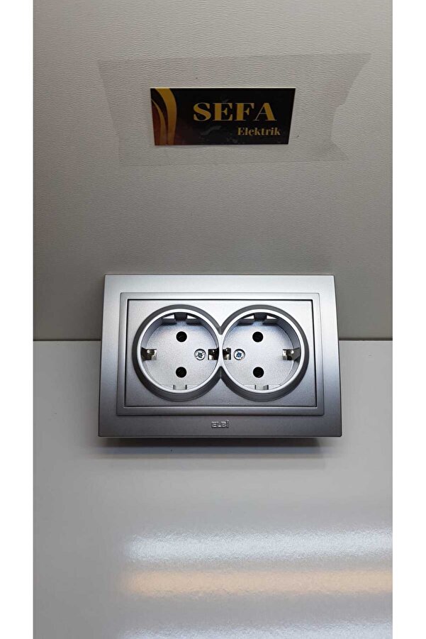 ELBİ Metal Gray Double Recessed Socket Dress - Brand - Trendyol