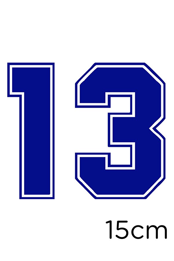 MIGNATIS External Contoured Number 13 Number Sticker Paste 15cm - Navy ...