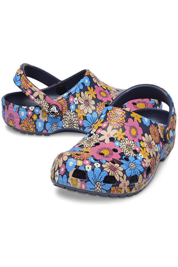 Crocs Classic Retro Floral Clog - Dark Cherry/Multi- Trendyol