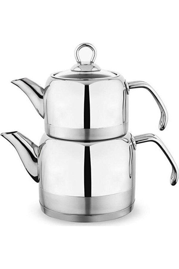 Schafer Medium 4 Piece Island Metal Teapot Set - Inox - Trendyol