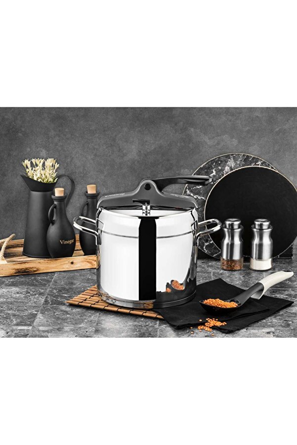 Evimsaray 6-Liter Emerald Classic Gray Pressure Cooker - Trendyol