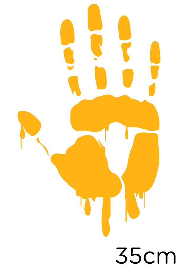 MIGNATIS Paint Splatter Effect Handprint Sticker Paste 35cm - Yellow ...