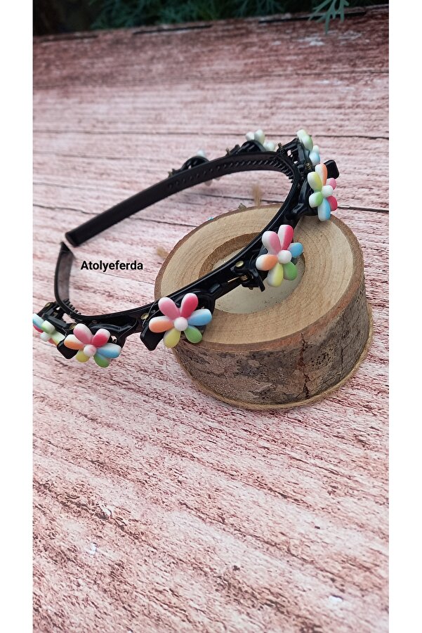 Atolye Ferda Colorful Flower Figured Collet Model Hair Twister Crown ...