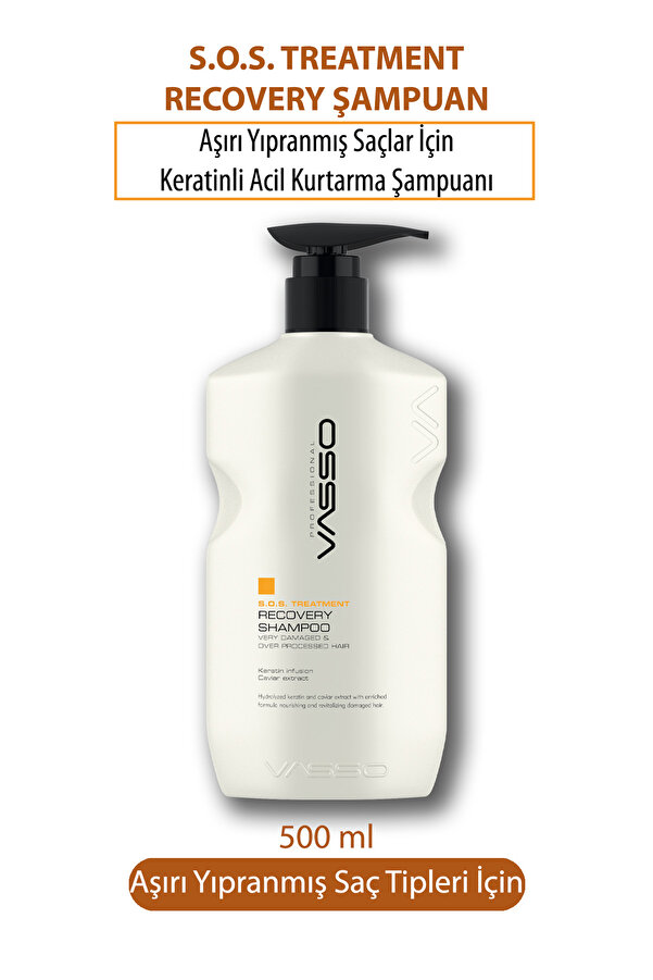 VASSO WOMEN Keratin Emergency Rescue Care Shampoo for Excessive Damaged ...