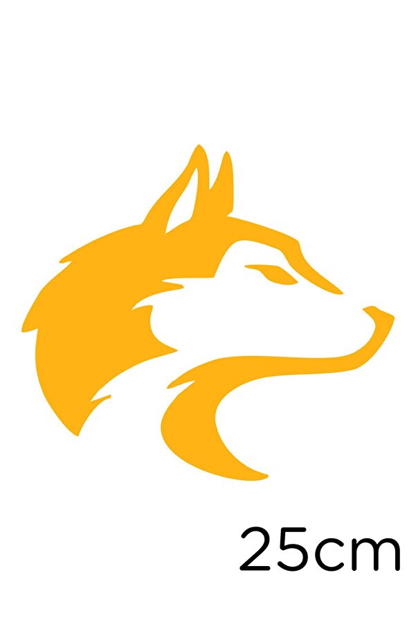 New Jargon Right Hand Turning Wolf Head Sticker Sticking 25cm - Yellow ...