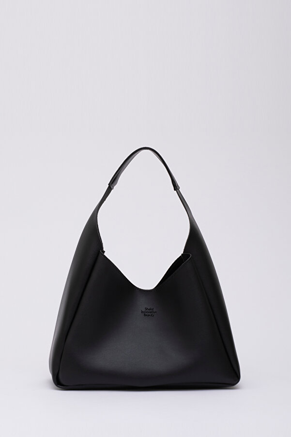 Shaka Black Shk19 Faux Leather Zippered Makeup Bag Hand and Shoulder ...