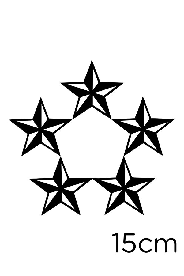 New Jargon Five Star Effect Sticker 15cm Black - Trendyol